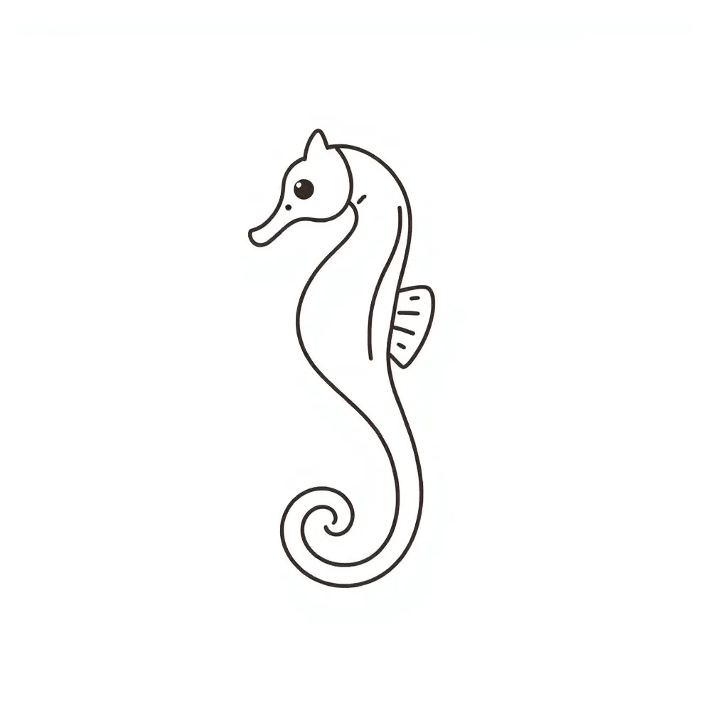 Exploring the Ocean: 5 Sea Creatures in Minimalistic Line Art